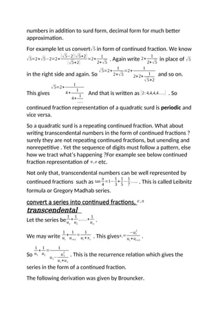 continued fractions, over decimal system and ancient Indian Mathematics ...