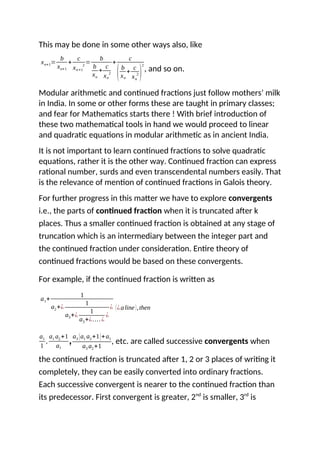 continued fractions, over decimal system and ancient Indian Mathematics ...