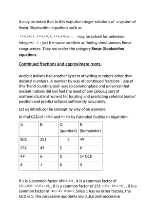 continued fractions, over decimal system and ancient Indian Mathematics ...