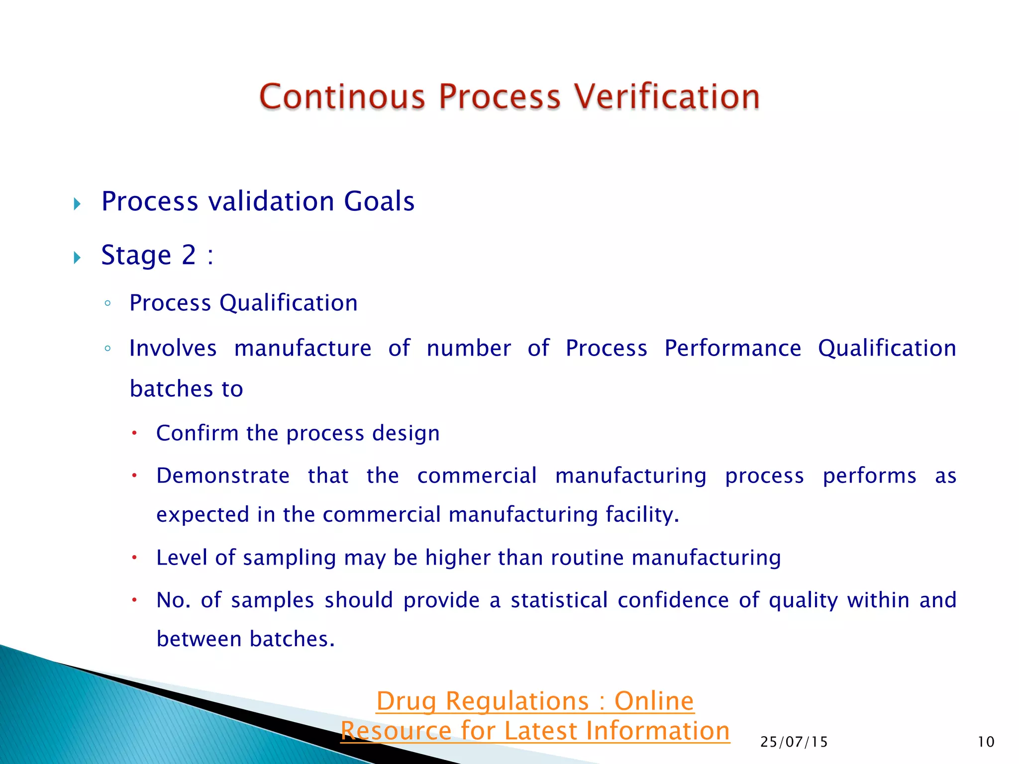 Us Fda Process Validation Stage 3 Continued Process Verification