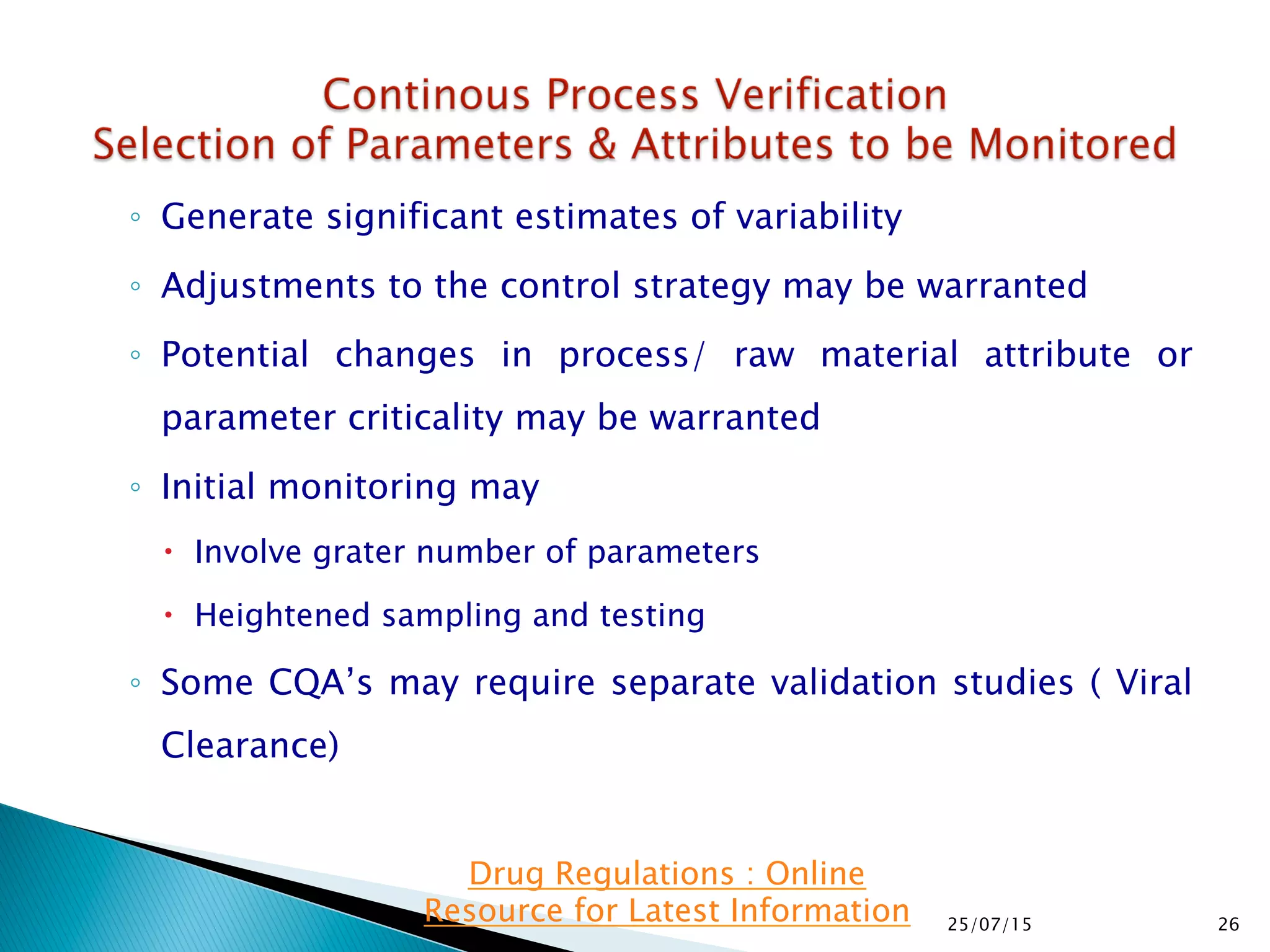 US FDA Process Validation Stage 3: Continued Process Verification | PPTX