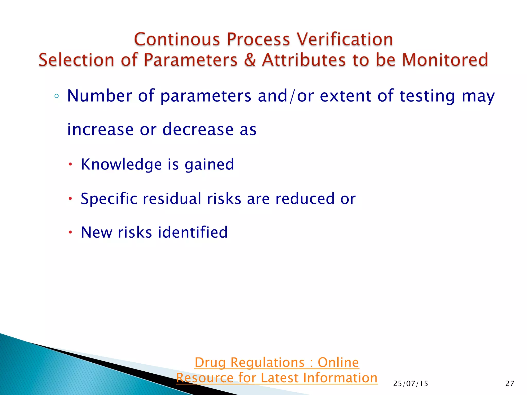 US FDA Process Validation Stage 3: Continued Process Verification | PPTX | Pharmaceutical ...