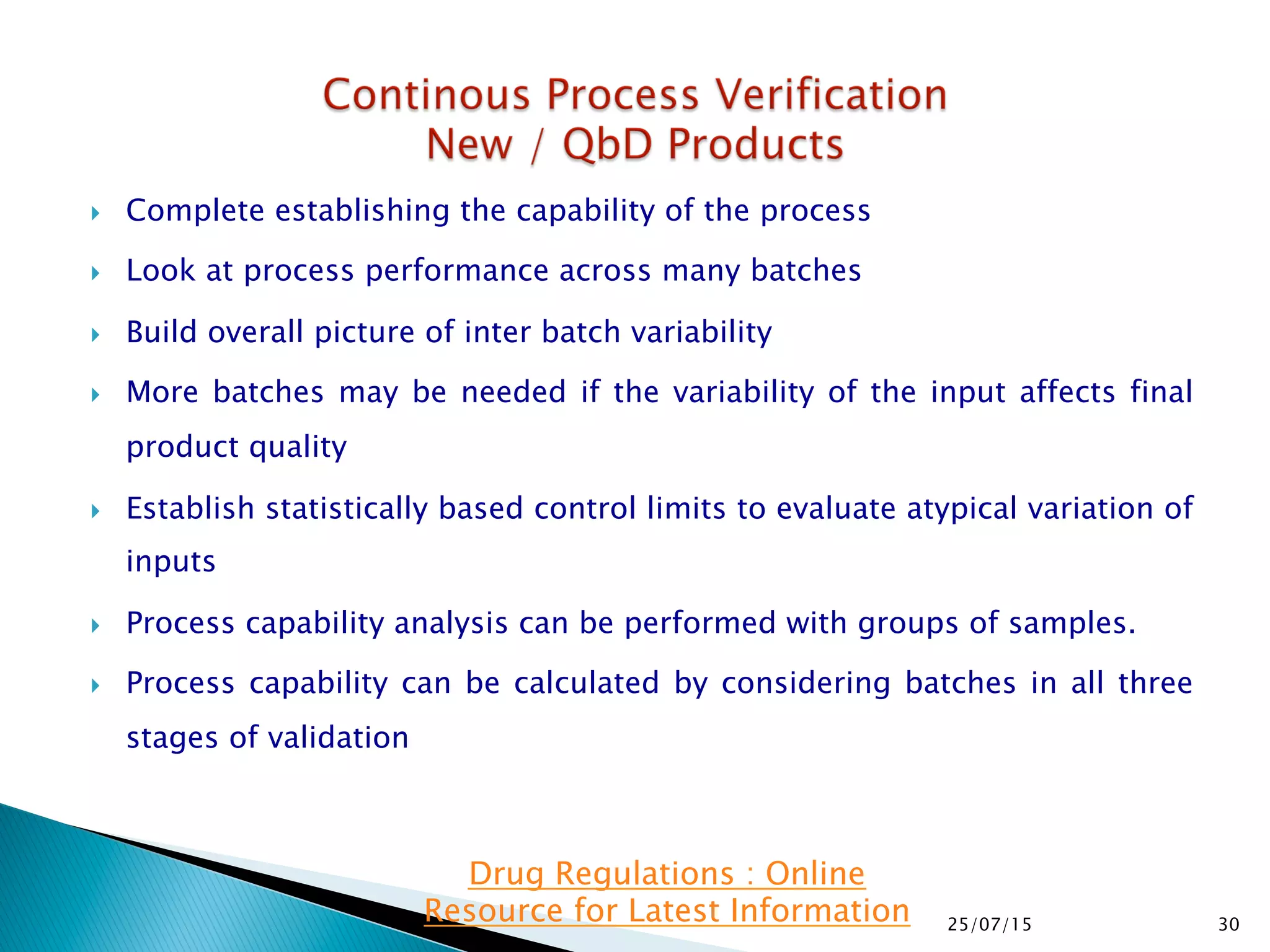 US FDA Process Validation Stage 3: Continued Process Verification | PPTX