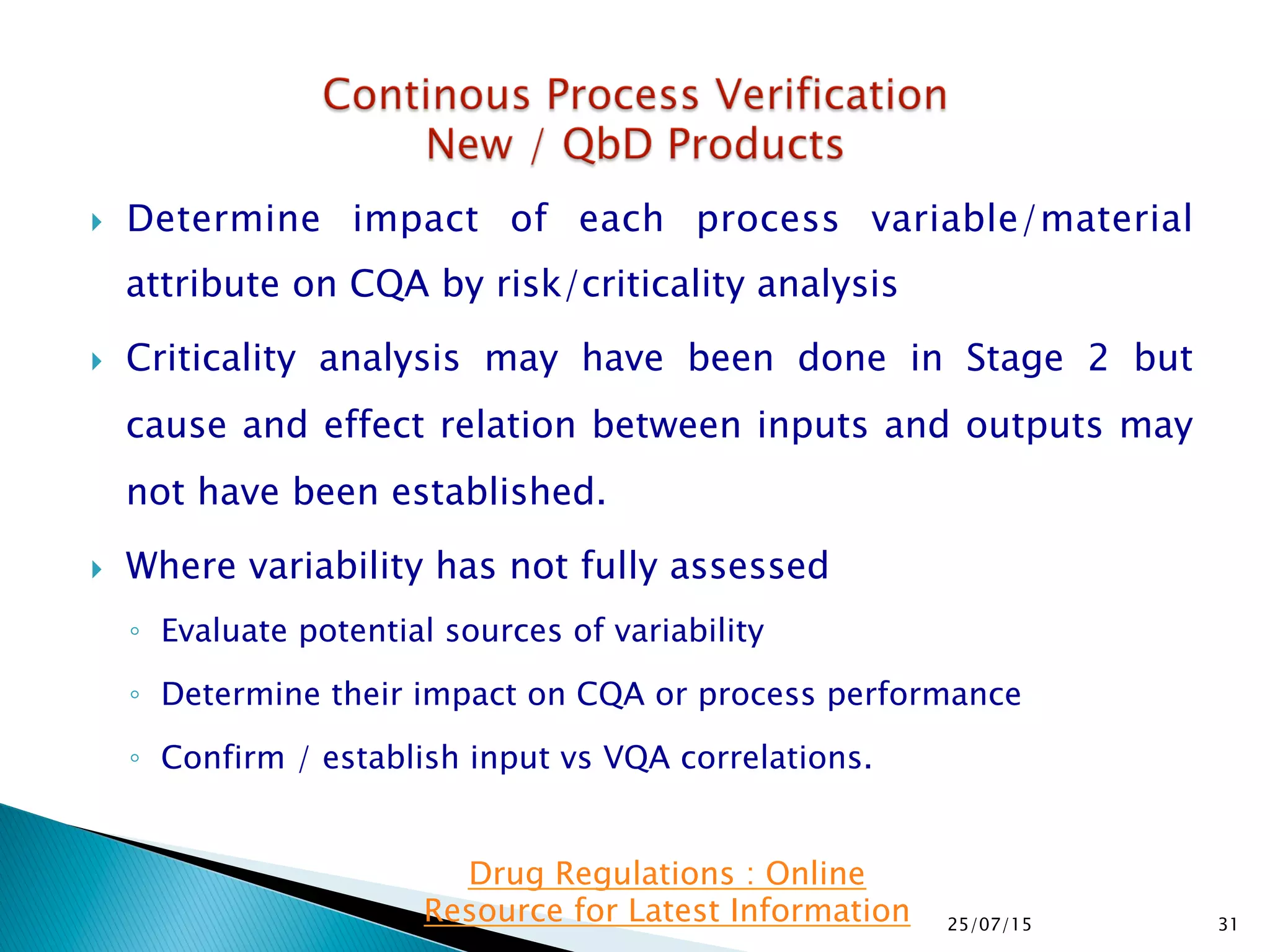 US FDA Process Validation Stage 3: Continued Process Verification ...