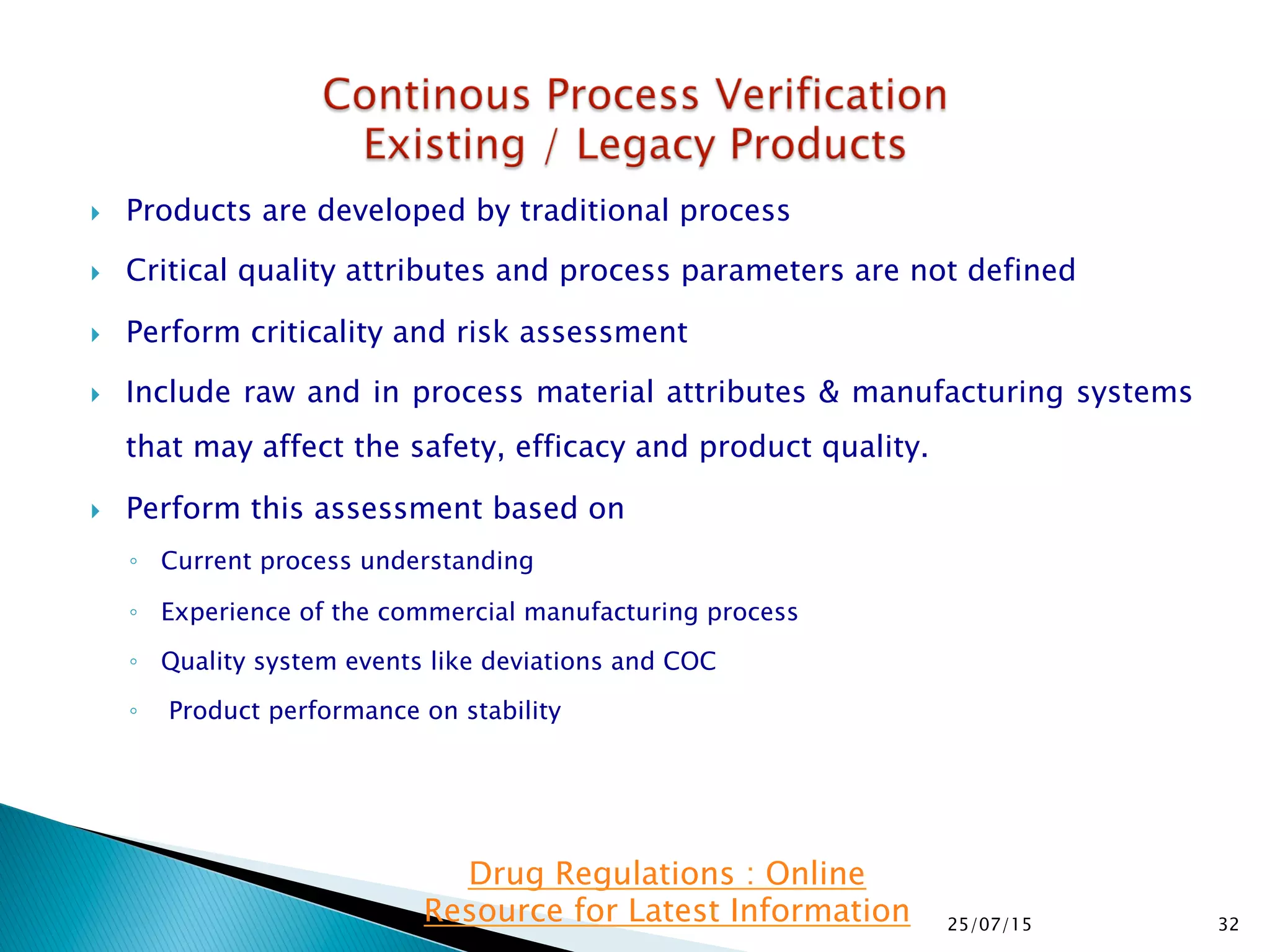 US FDA Process Validation Stage 3: Continued Process Verification | PPTX | Pharmaceutical ...