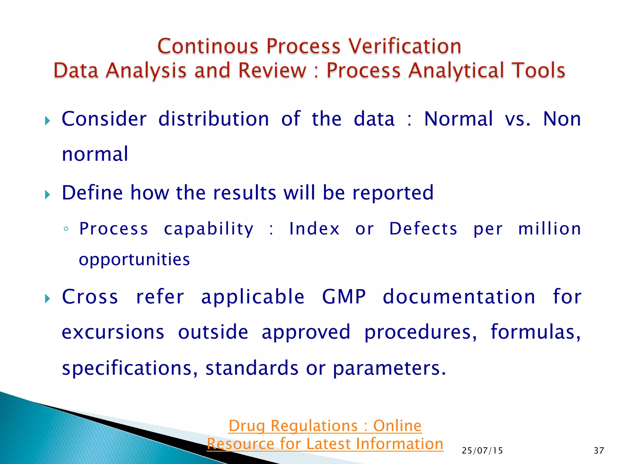 US FDA Process Validation Stage 3: Continued Process Verification | PPTX | Pharmaceutical ...
