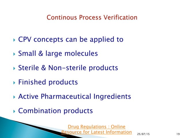 US FDA Process Validation Stage 3: Continued Process Verification | PPTX | Pharmaceutical ...