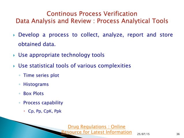 Us Fda Process Validation Stage 3: Continued Process Verification | Ppt