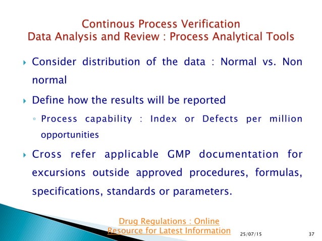 US FDA Process Validation Stage 3: Continued Process Verification | PPTX | Pharmaceutical ...