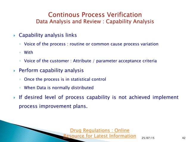 US FDA Process Validation Stage 3: Continued Process Verification | PPTX | Pharmaceutical ...