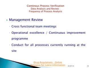 US FDA Process Validation Stage 3: Continued Process Verification | PPTX