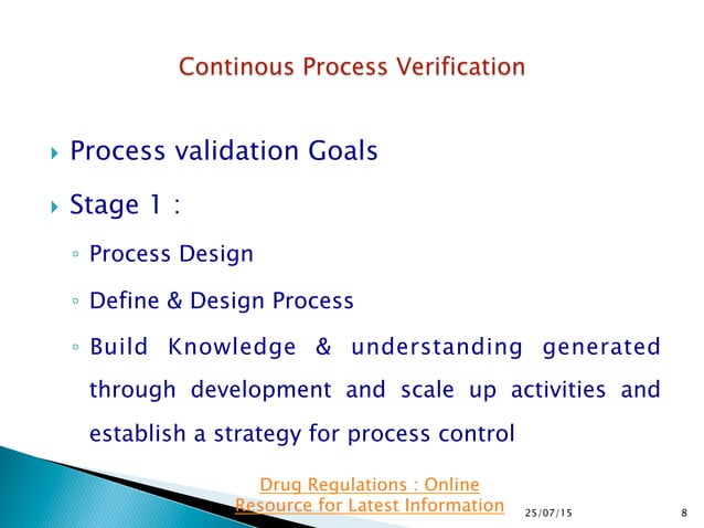 Us Fda Process Validation Stage 3 Continued Process Verification