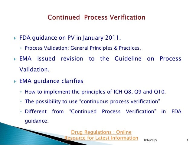 Us Fda Process Validation Stage 3: Continued Process Verification