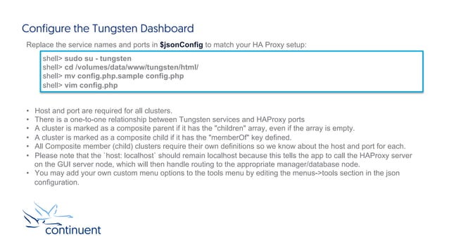 Training Slides: Basics 106: Tungsten Dashboard Overview, Installation ...