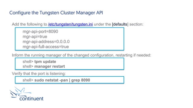 Training Slides: Basics 106: Tungsten Dashboard Overview, Installation ...