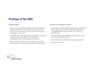 Webinar Slides: High Noon at AWS — Amazon RDS vs. Tungsten Clustering with MySQL on AWS EC2 | PDF