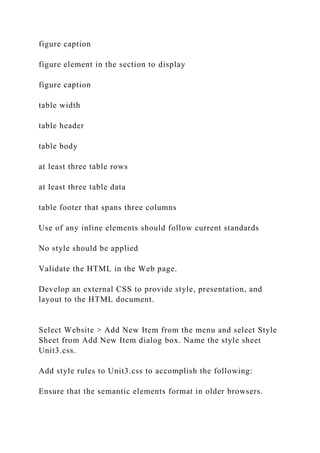 Continue to build on the skills of providing Web page content and | PDF