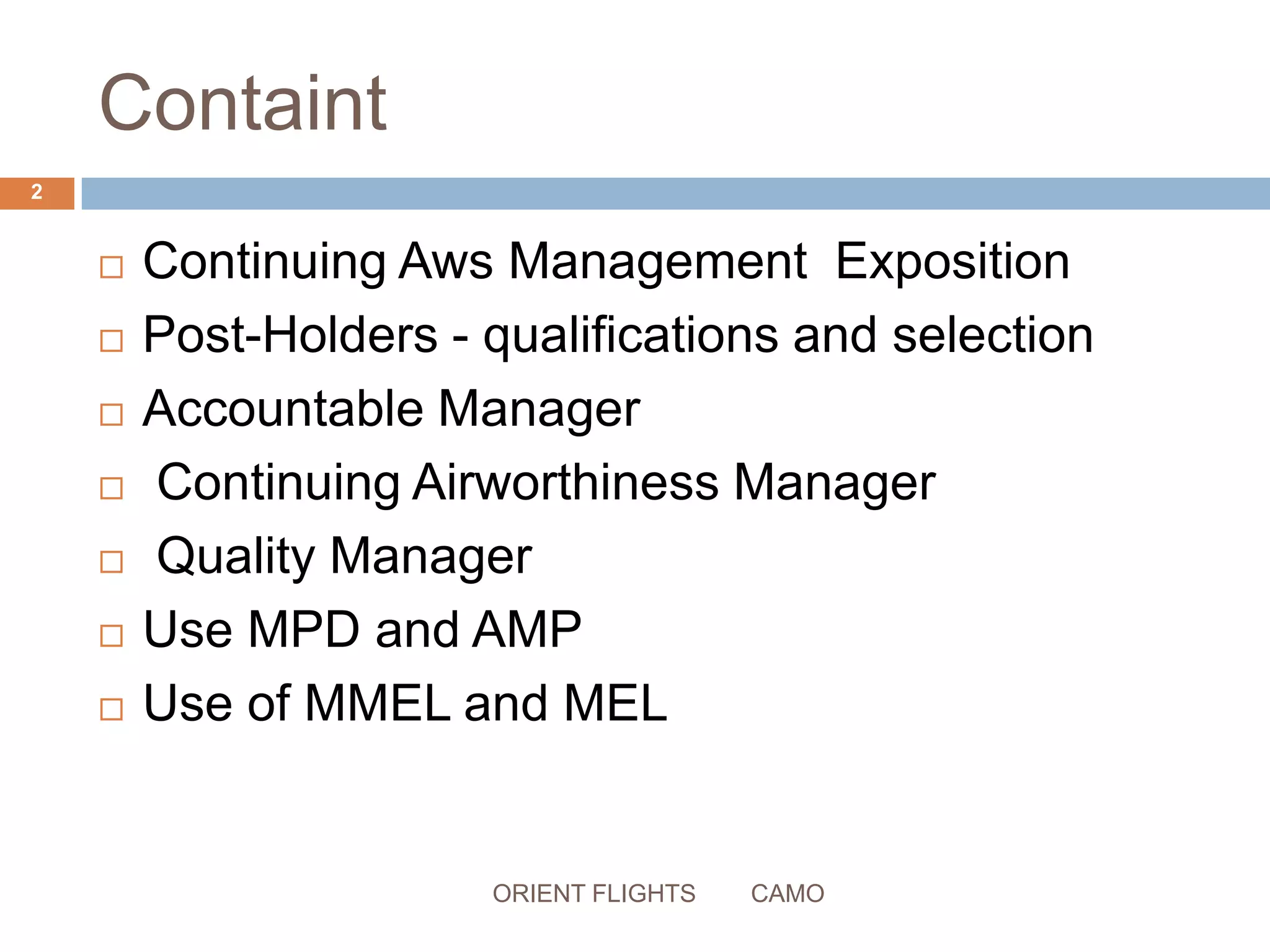 Continuing airworthiness management organisation | PPTX