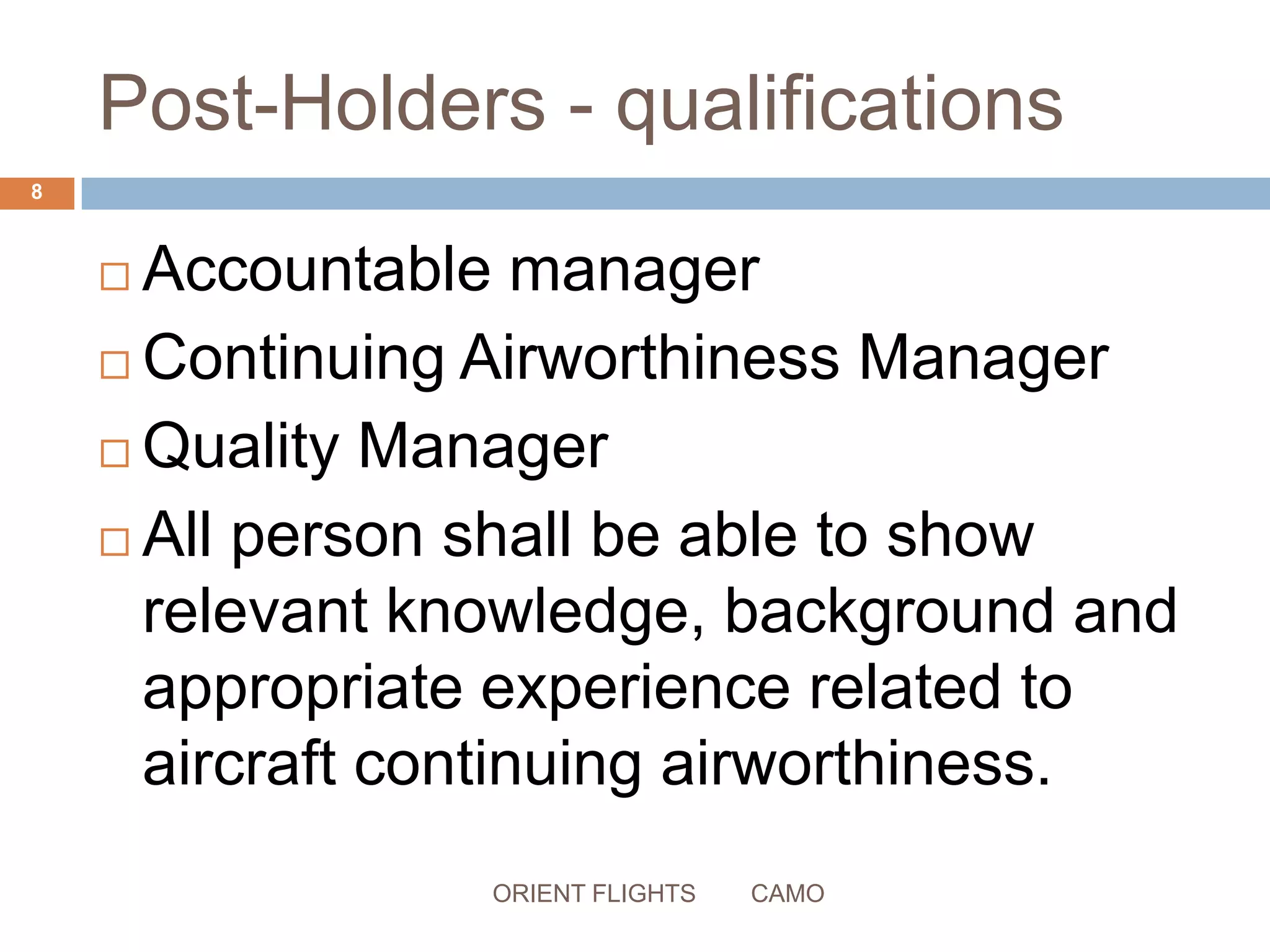 Continuing airworthiness management organisation | PPTX