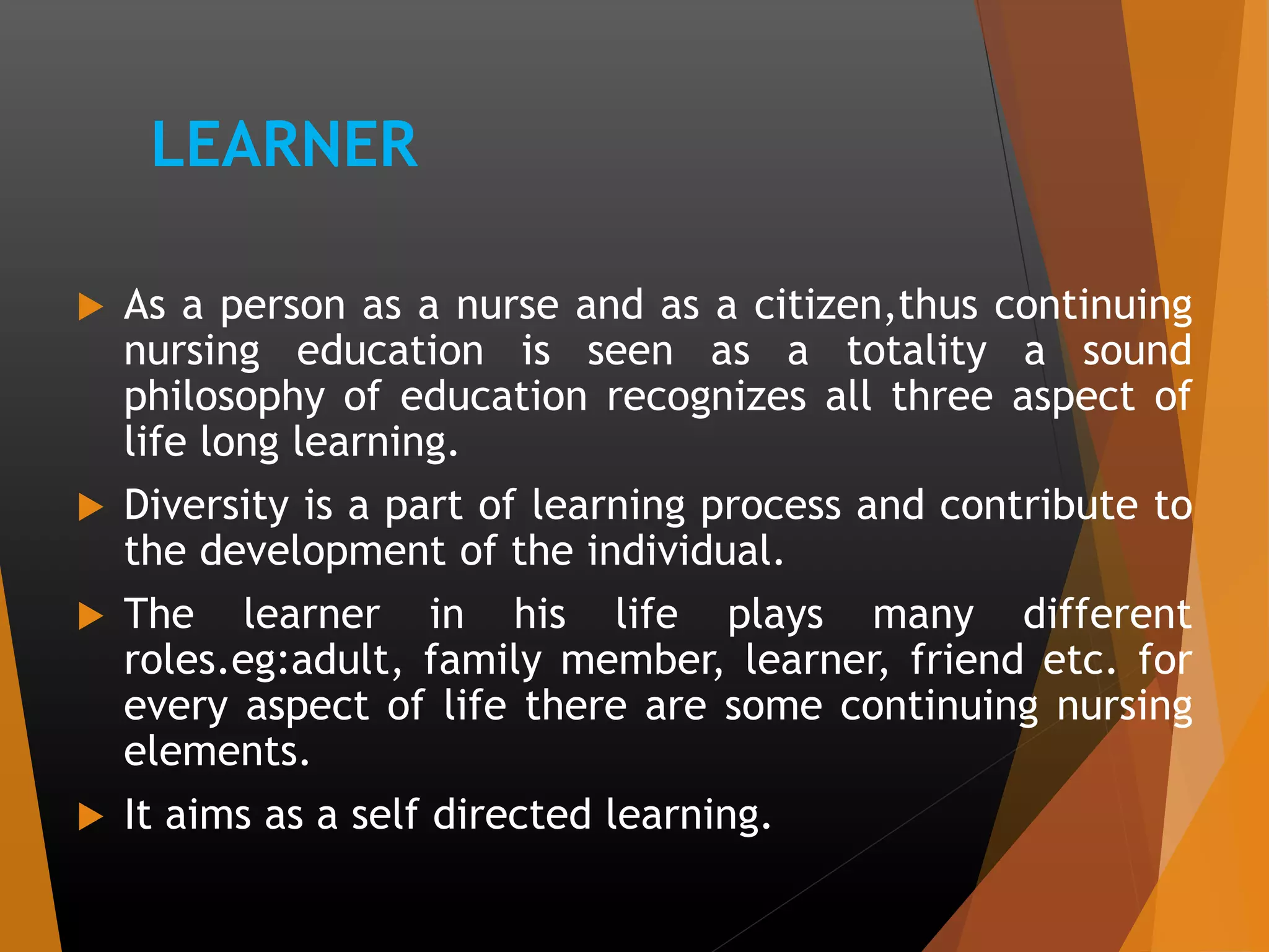 Educational preparation and continuing nursing education | PPTX