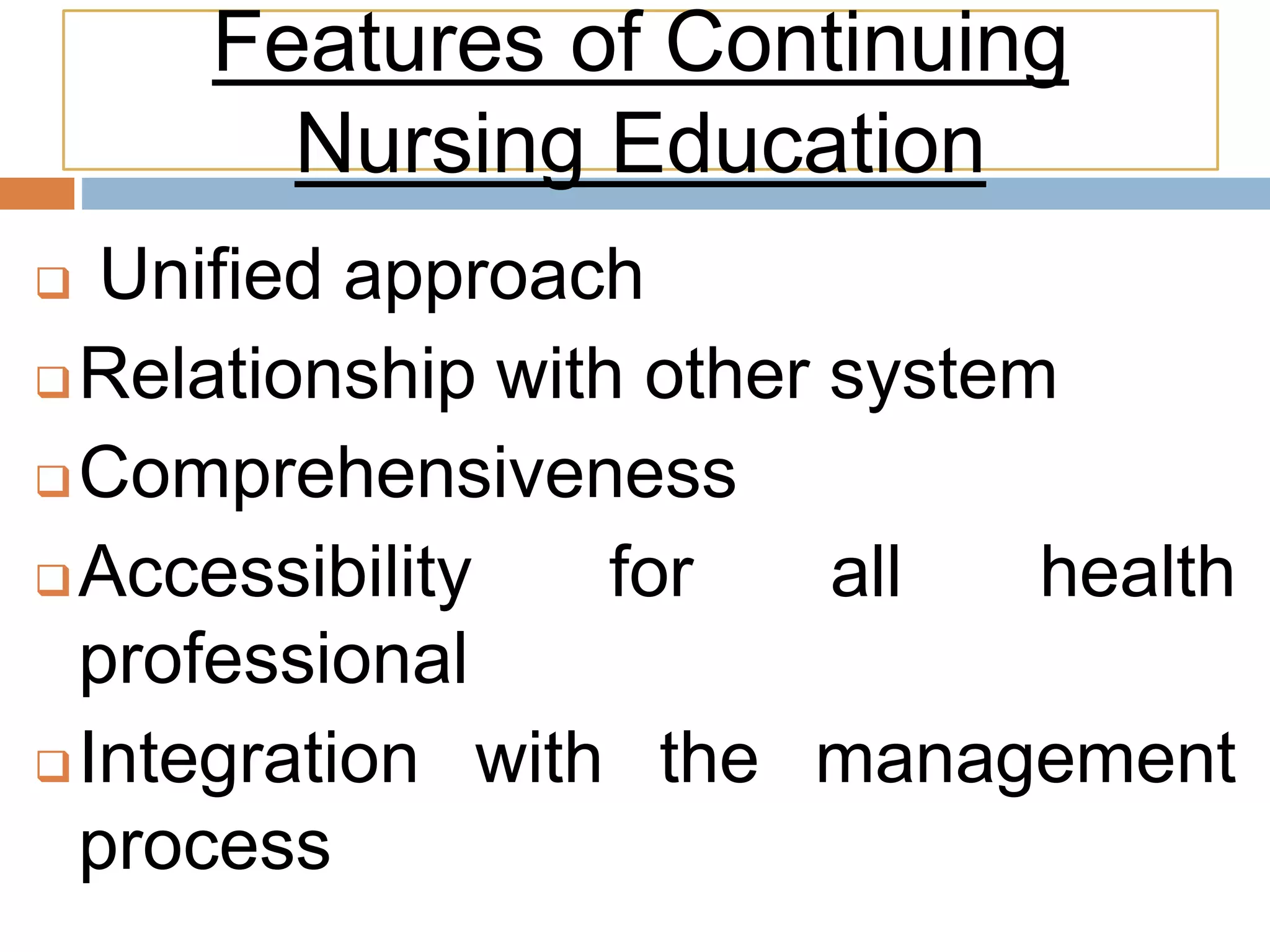 Continuing education in nursing | PPTX