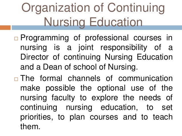 Continuing education in nursing