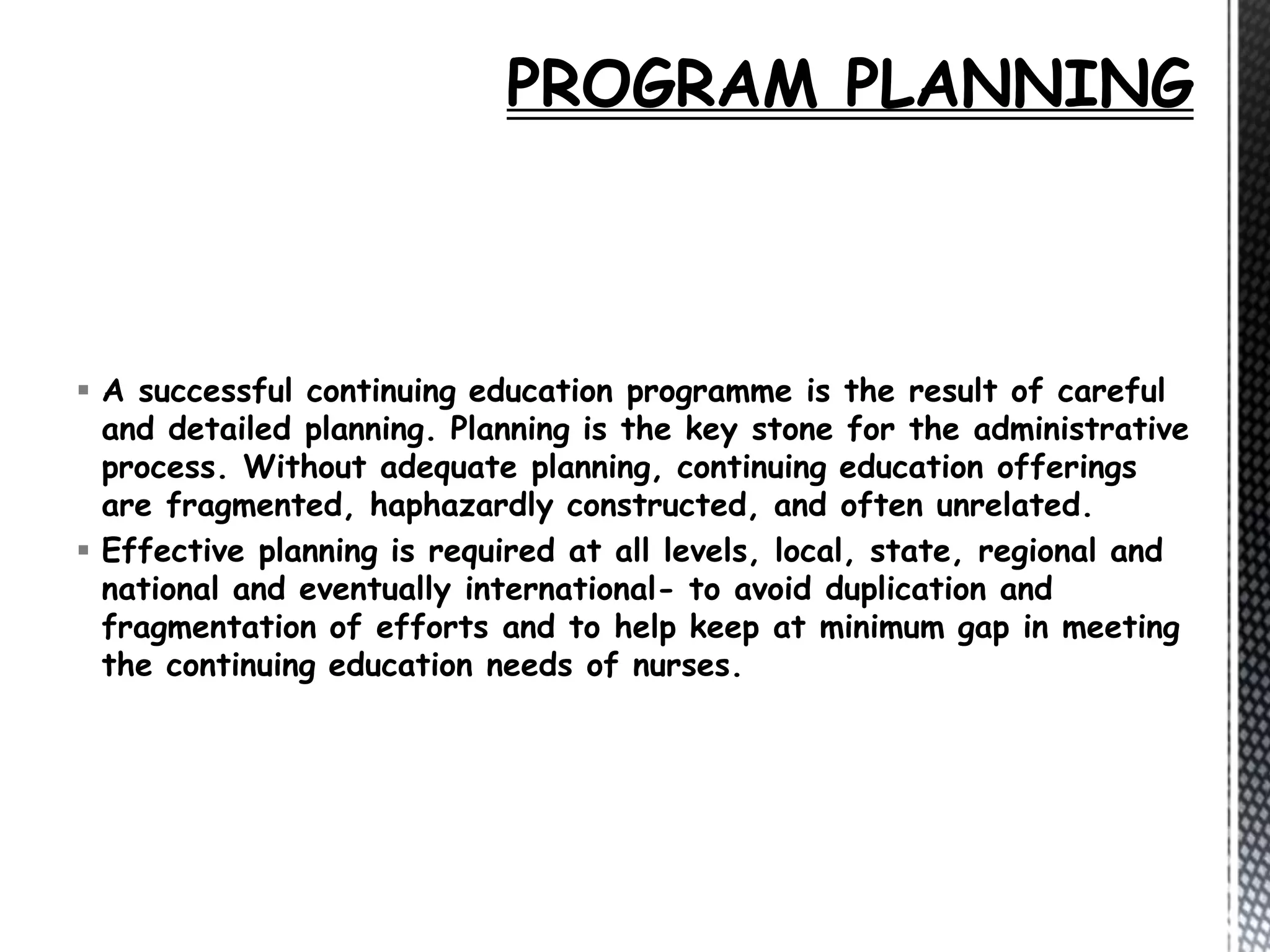 Continuing education planning | PPTX