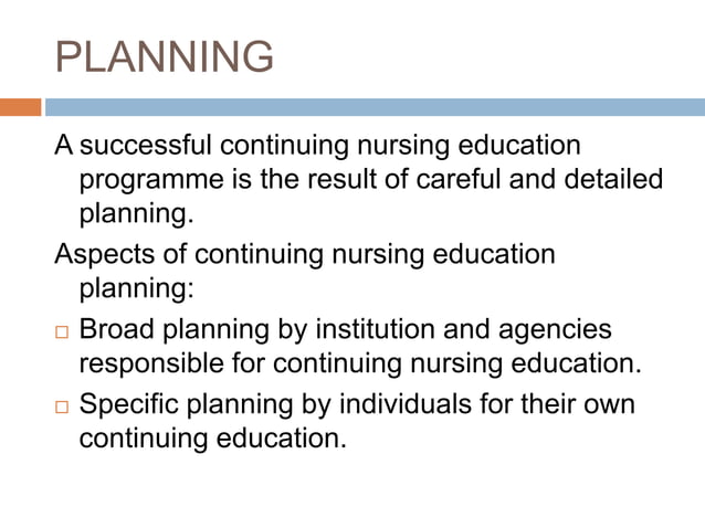 Continuing Nursing Education | PPTX