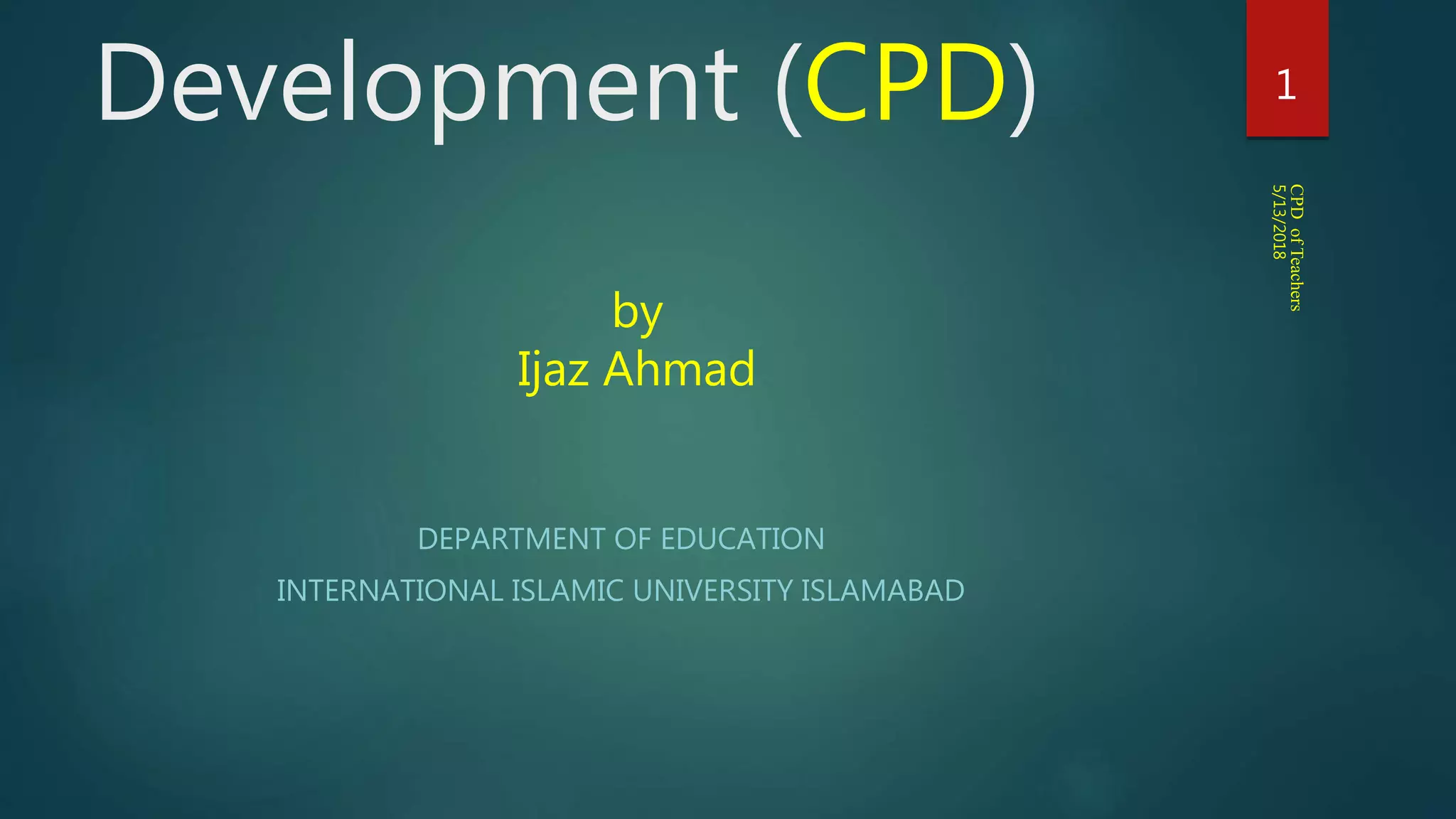 Continuing professional development (cpd) | PPTX