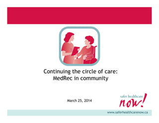 Continuing the circle of care: MedRec in the Community | PDF | Physical ...