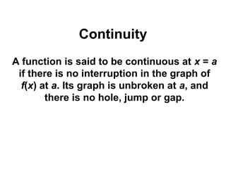 Continuity and Discontinuity of Functions | PPT