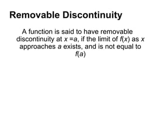 Continuity and Discontinuity of Functions | PPT