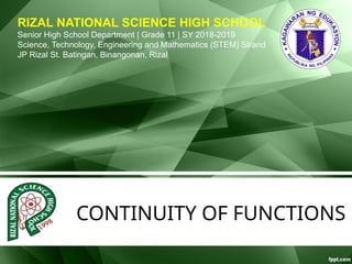 Continuity of a Function Differential Calculus | PPTX