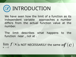 Continuity of a Function Differential Calculus | PPTX