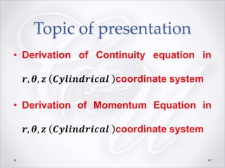 Continuity and momentum in polar plane | PPTX