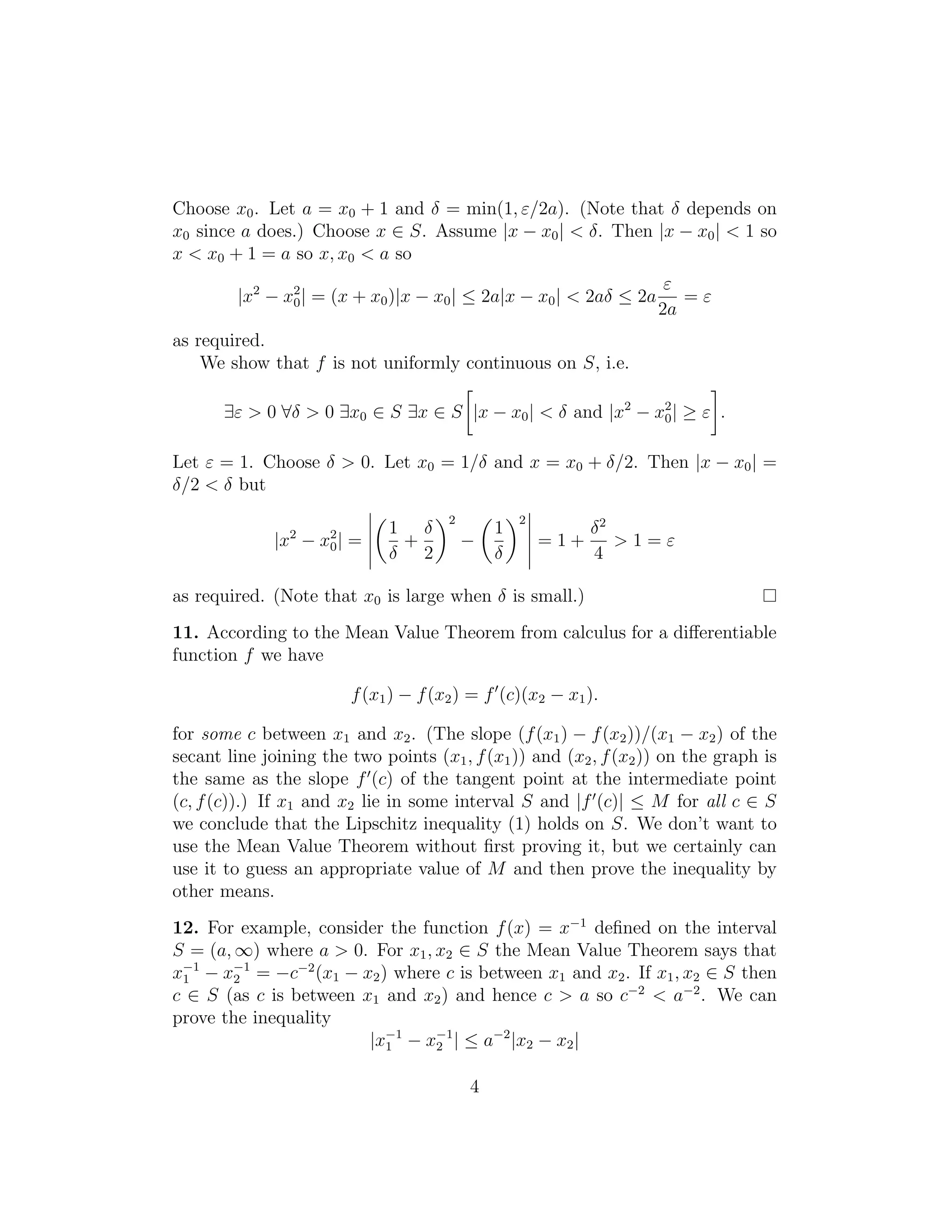 Continuity and Uniform Continuity | PDF
