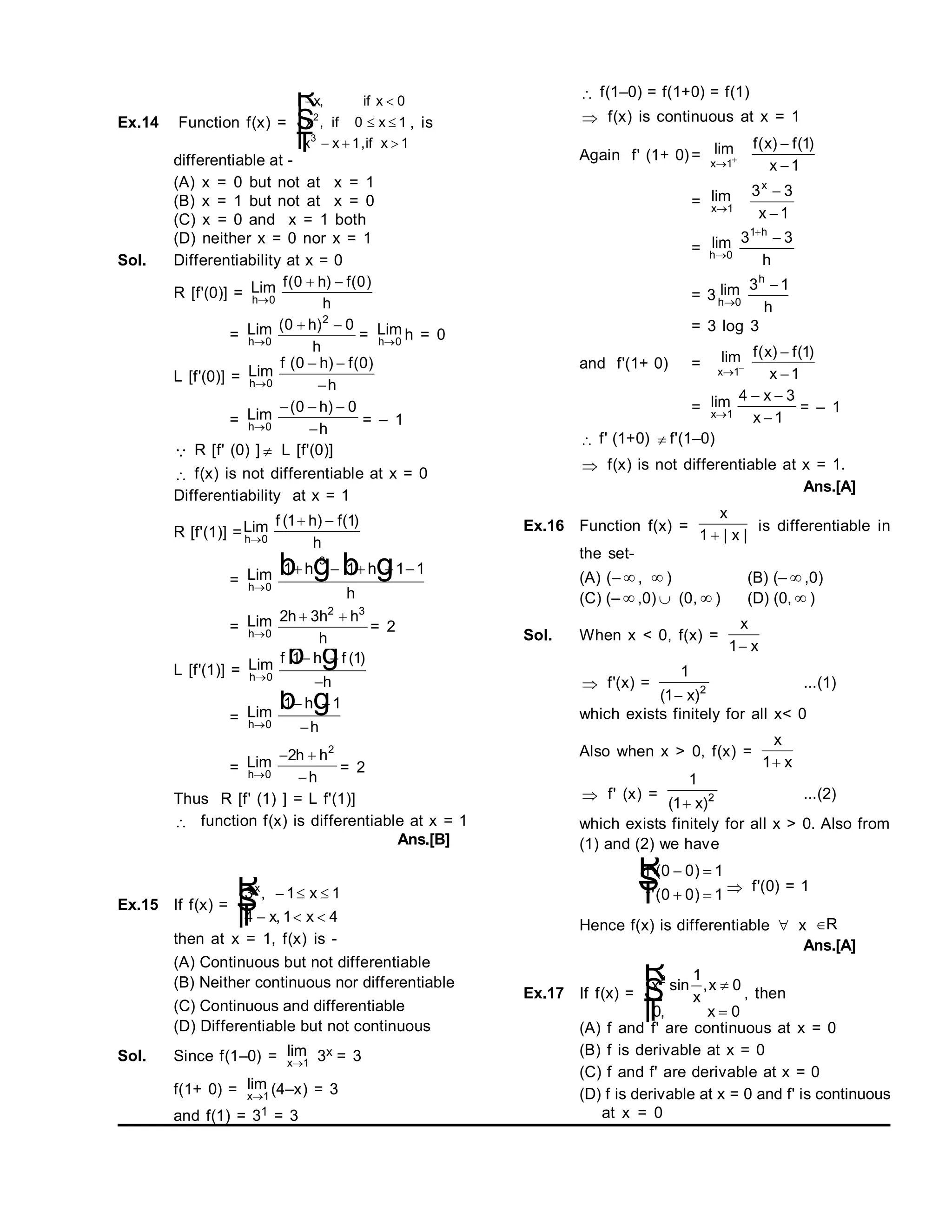 Continuity & Differentibilitytheory & solved & exercise. Module-4 pdf | PDF Continuity & Differentibilitytheory & solved & exercise. Module-4 pdf | PDF
