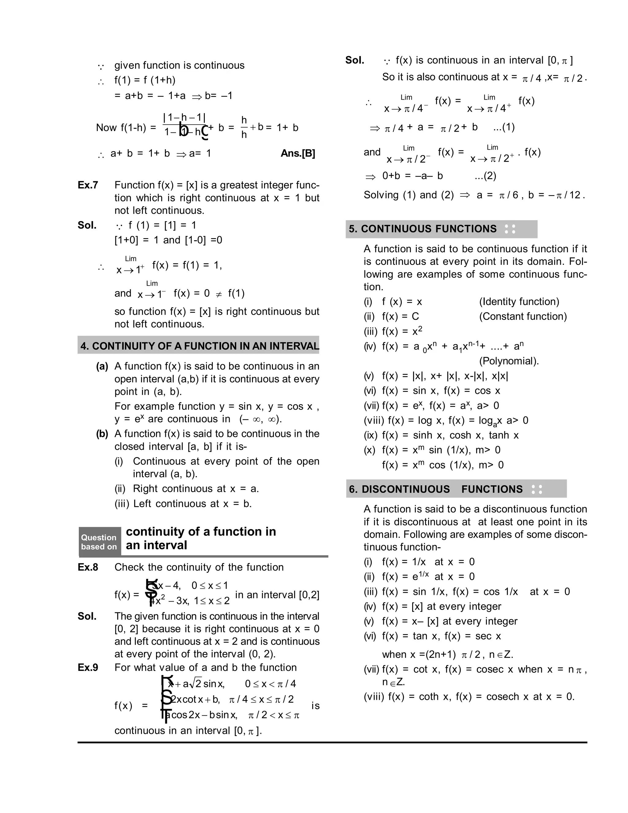 Continuity & Differentibilitytheory & solved & exercise. Module-4 pdf | PDF