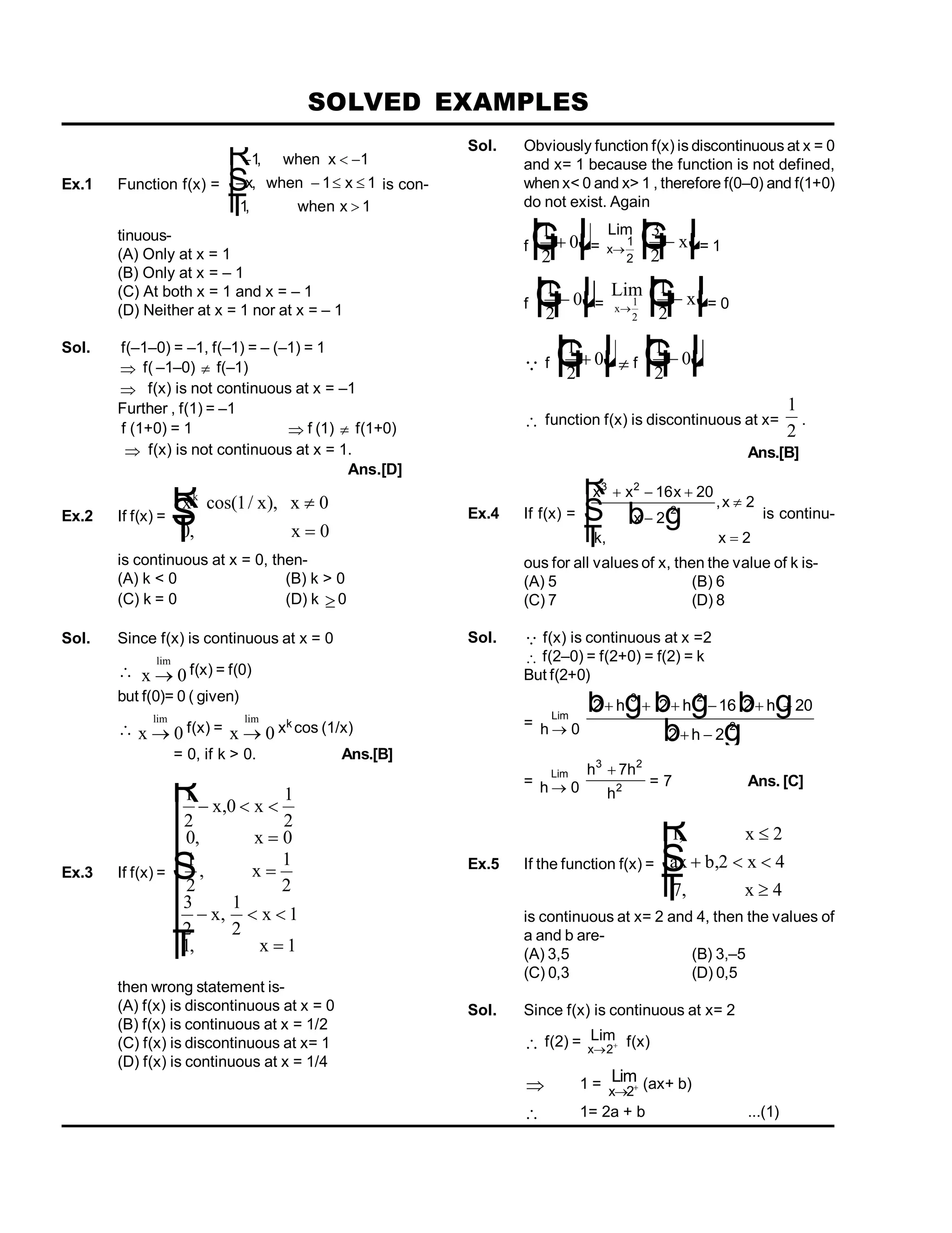 Continuity & Differentibilitytheory & solved & exercise. Module-4 pdf | PDF Continuity & Differentibilitytheory & solved & exercise. Module-4 pdf | PDF