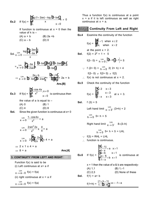 Continuity & Differentibilitytheory & solved & exercise. Module-4 pdf | PDF Continuity & Differentibilitytheory & solved & exercise. Module-4 pdf | PDF
