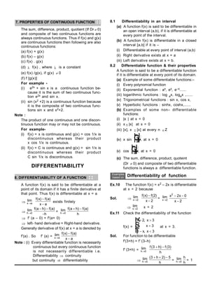 Continuity & Differentibilitytheory & solved & exercise. Module-4 pdf | PDF