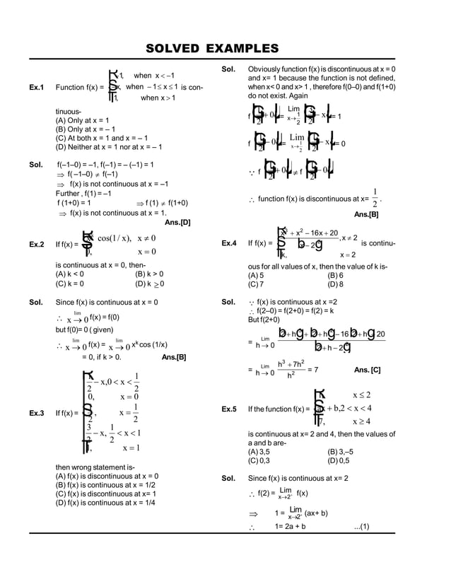 Continuity & Differentibilitytheory & solved & exercise. Module-4 pdf | PDF Continuity & Differentibilitytheory & solved & exercise. Module-4 pdf | PDF