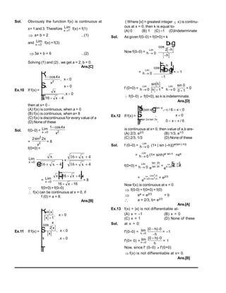 Continuity & Differentibilitytheory & solved & exercise. Module-4 pdf | PDF