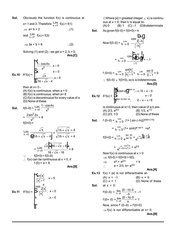 Continuity & Differentibilitytheory & solved & exercise. Module-4 pdf | PDF Continuity & Differentibilitytheory & solved & exercise. Module-4 pdf | PDF