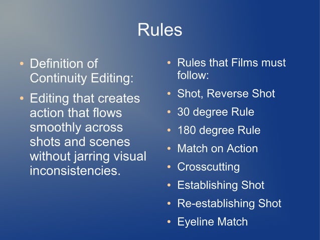 Continuity editing | PPT