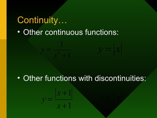 Continuity endbehavior | PPT