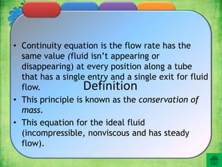 Continuity Equation | PPTX
