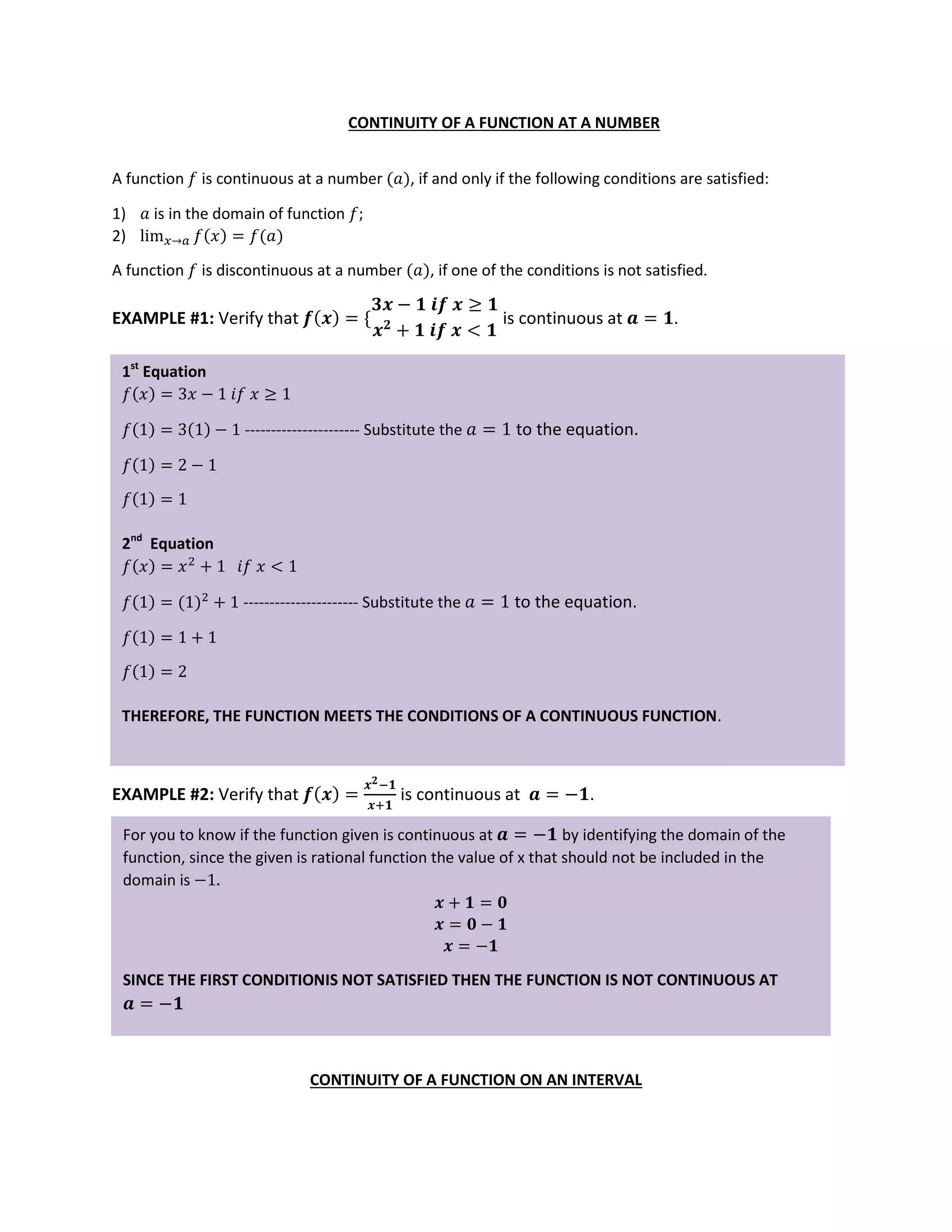 Continuity of a function module02 | PDF