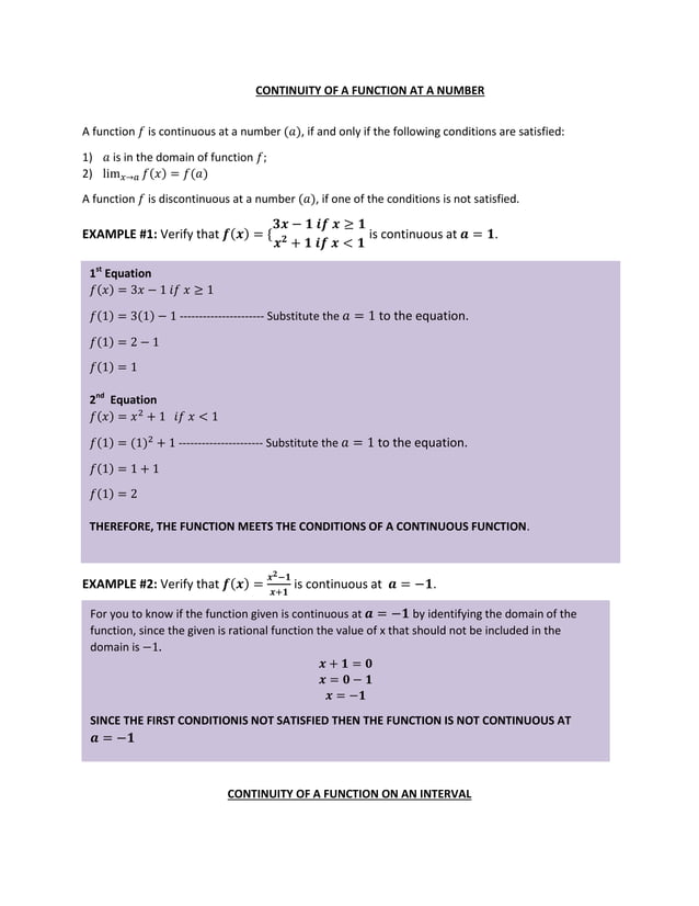 Continuity of a function module02 | PDF
