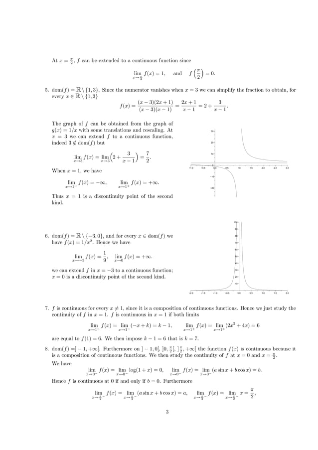 Continuity of functions by graph (exercises with detailed solutions) | PDF